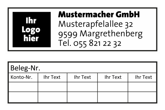 Firmenstempel – mit Logo und Text online erstellen und bestel